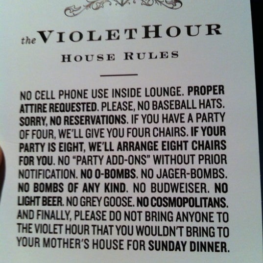 The Violet Hour - Wicker Park - Chicago, IL